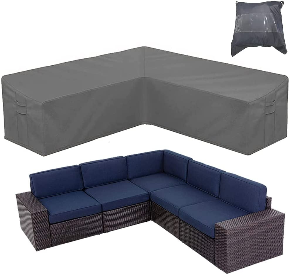 Fusion Patio Furniture Sectional Couch Sofa Cover Gray Weatherproof ...