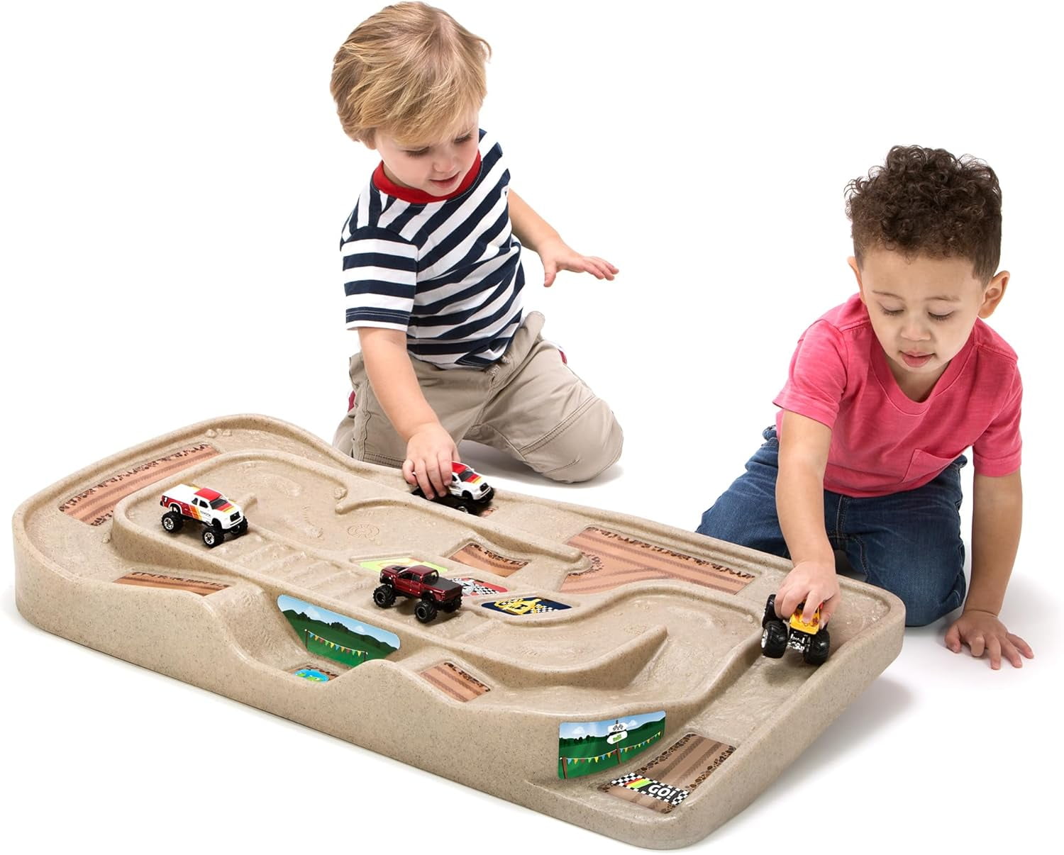 Fusion Portable Carry and Go Kids Race Track Toy Car Train Table, 2 ...