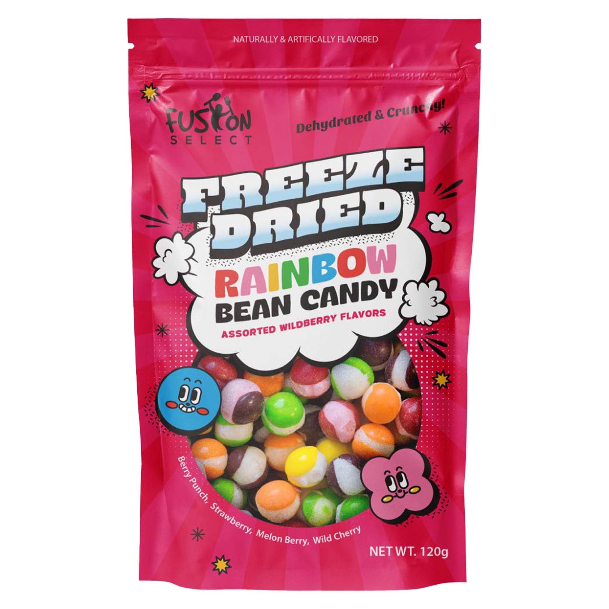 Fusion Select 120g Rainbow YPF5 Bean Candy - Assorted Freeze Candy Pack with Wildberry Flavors ...
