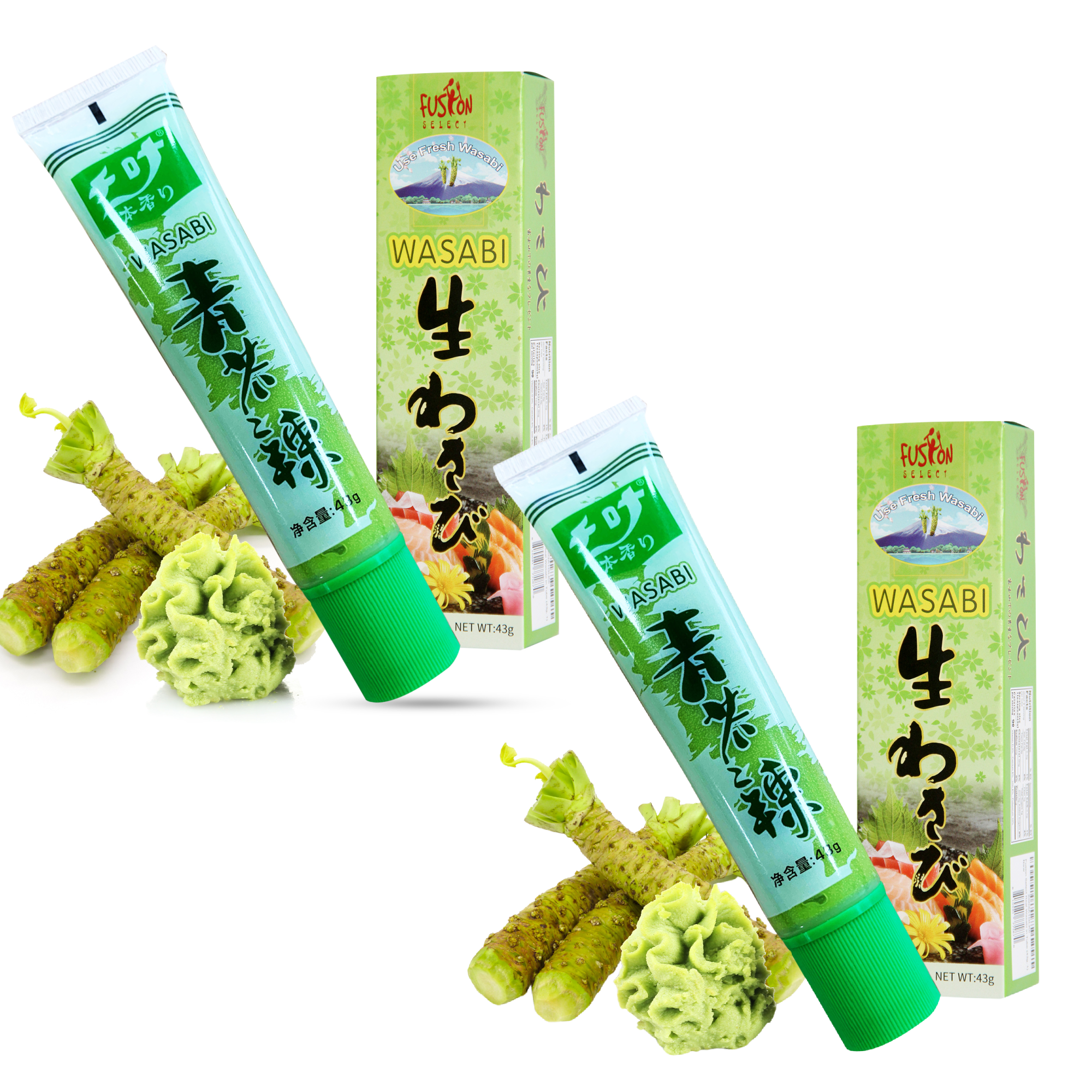 Fusion Select Wasabi Tube 2pk Authentic Japanese Spicy Flavour Paste ...