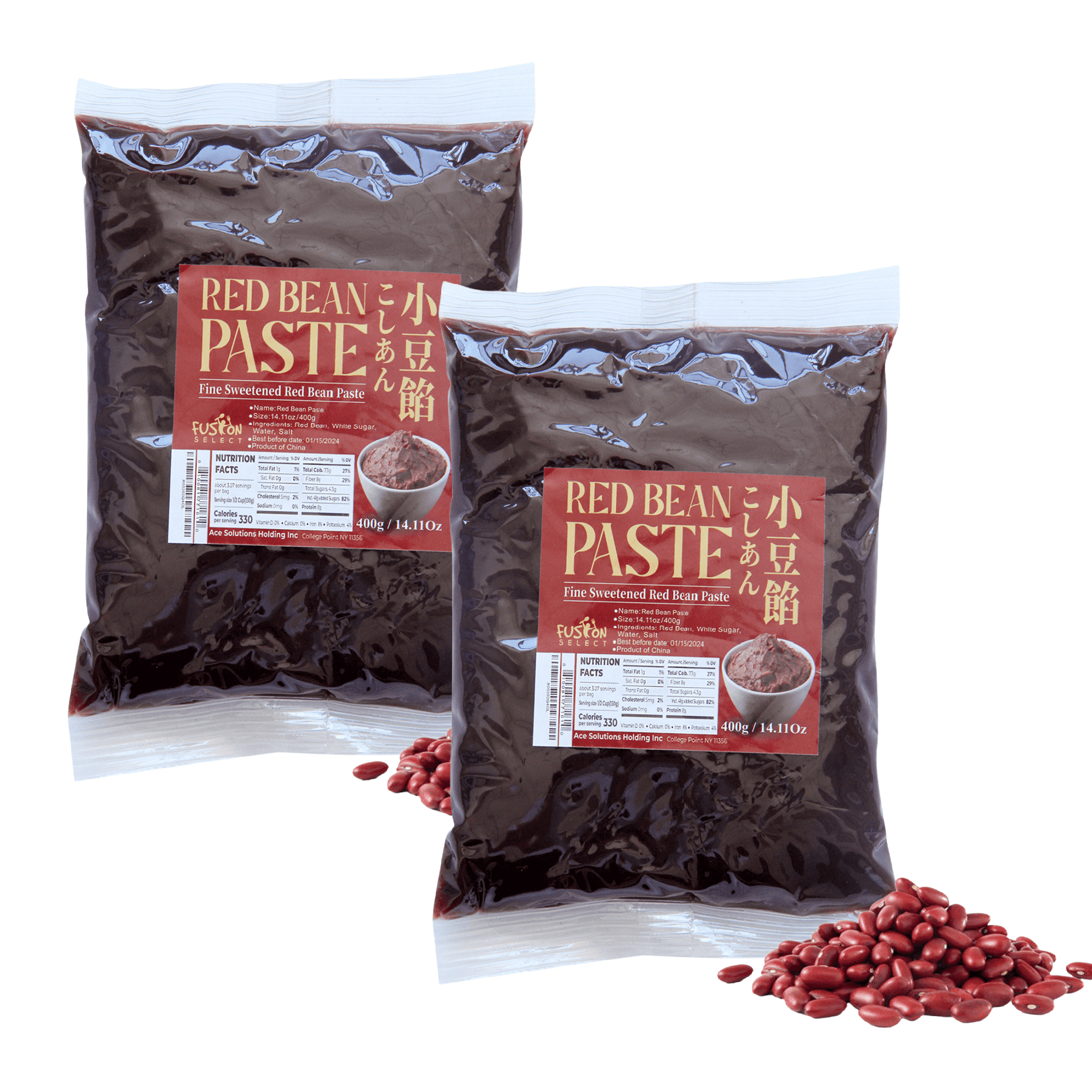 Fusion Select 2 Packs Red Bean Paste - Fine Sweetened Adzuki Bean Paste ...