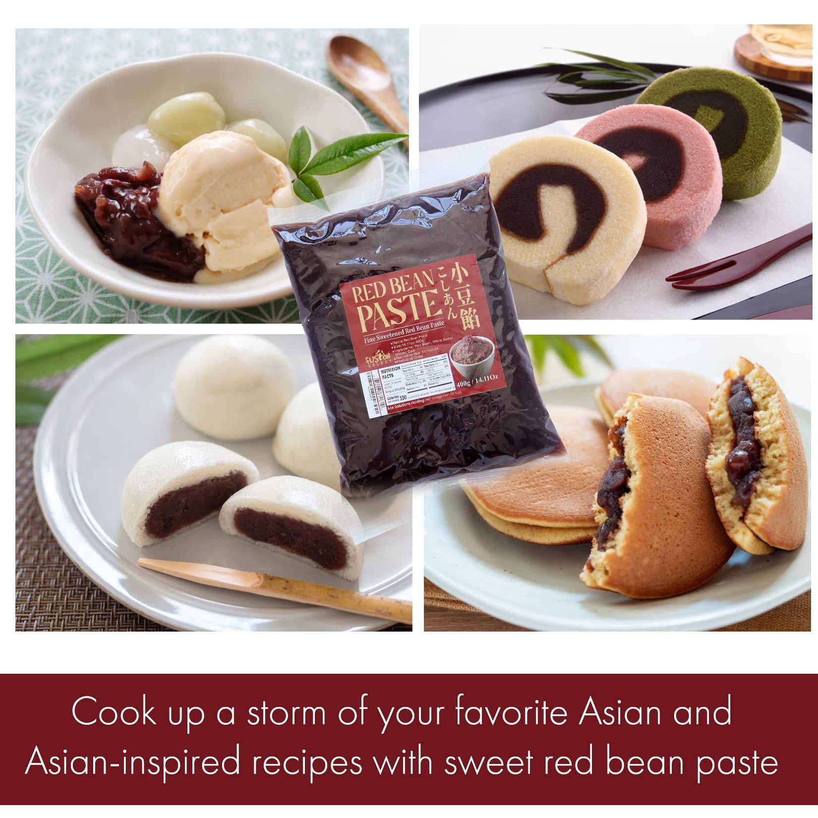 Fusion Select 2 TWE5 Packs Red Bean Paste - Fine Sweetened Adzuki Bean ...