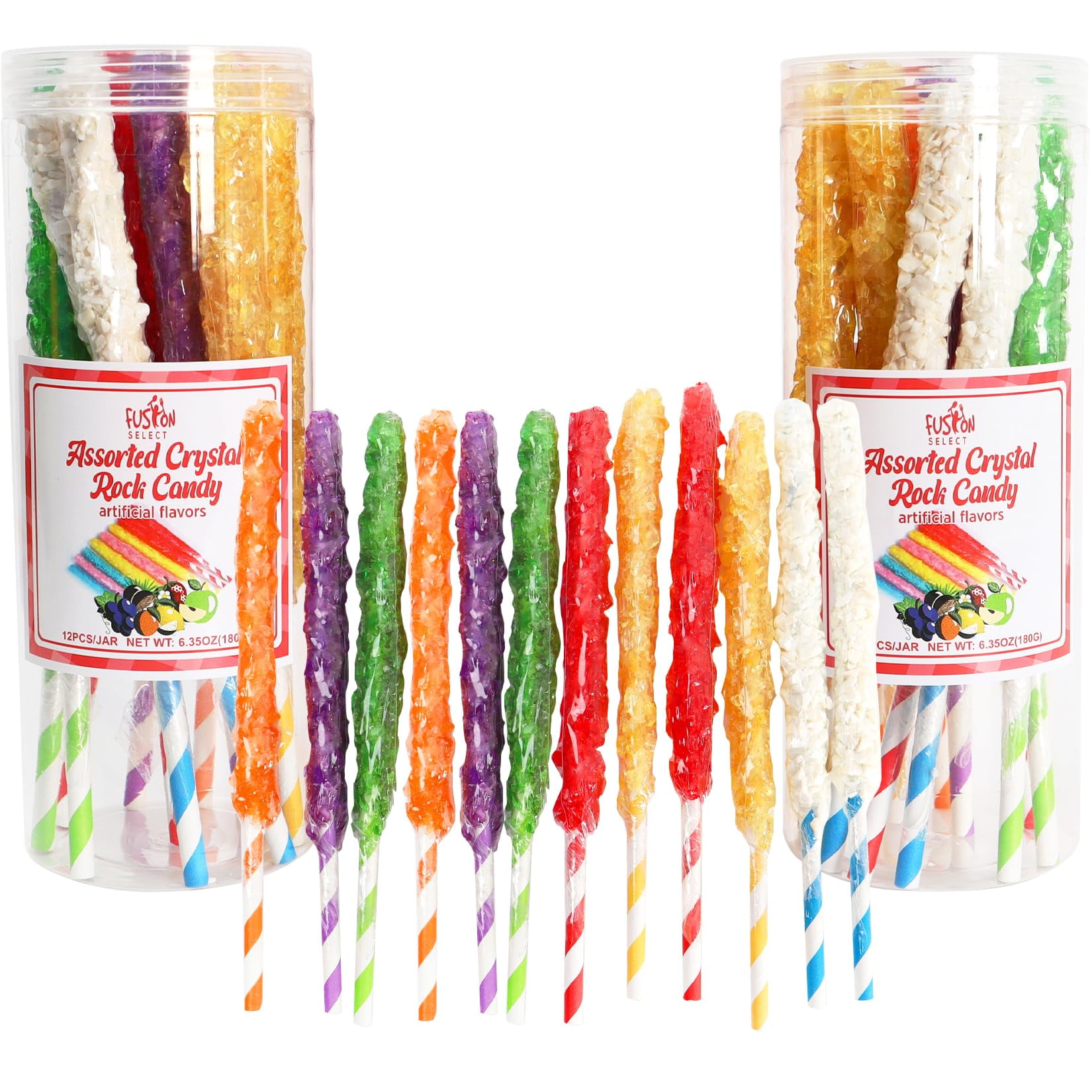 Fusion Select 24 Crystal BCF26 Rock Candy Sticks - Hard Sugar Lollipop ...