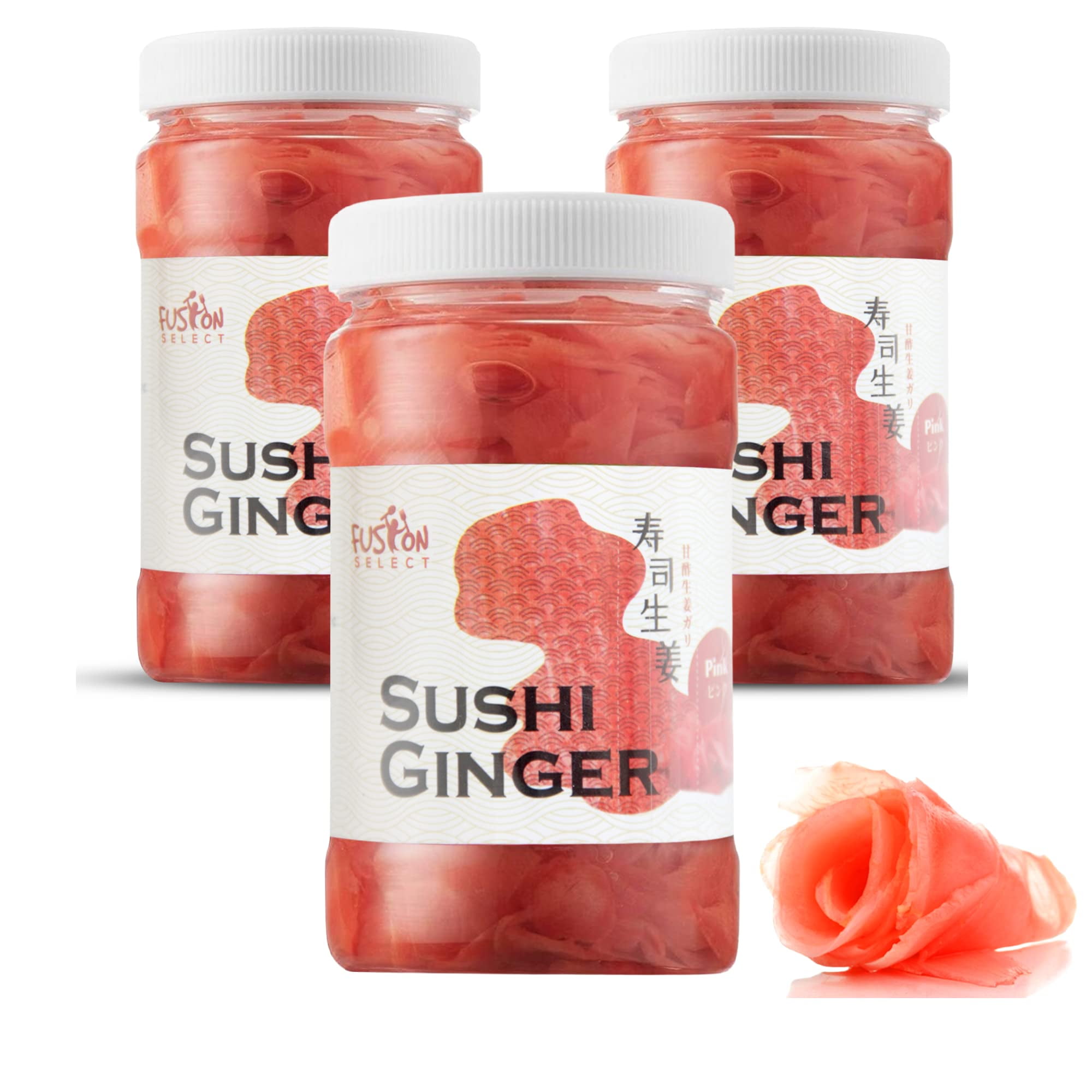 Fusion Select 3 Packs BCF26 Pink Sushi Ginger - Sliced Gari, Pickled Ginger for Sushi - No MSG ...