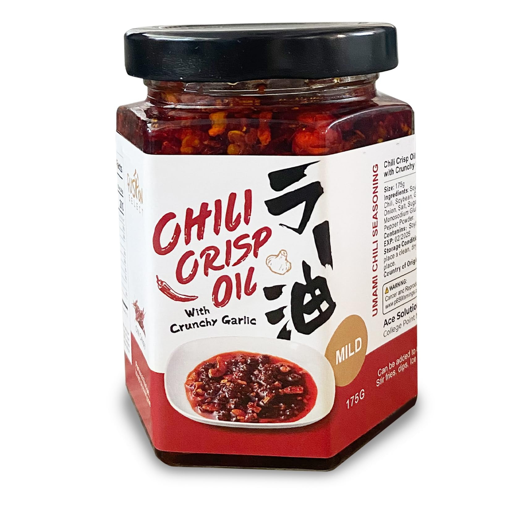 Fusion Select 350g Chili Crisp Oil - Crunchy Garlic Chili Oil, Umami ...