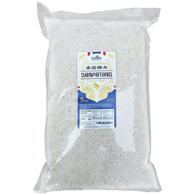Fusion Select 5lbs Authentic Thai Sticky Rice - Sanpatong Sweet Rice ...