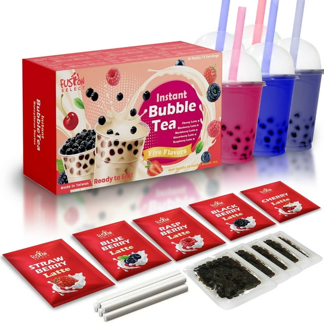 Fusion Select Berrilious Authentic Bubble Tea Kit Extra Rich (5 Packs ...