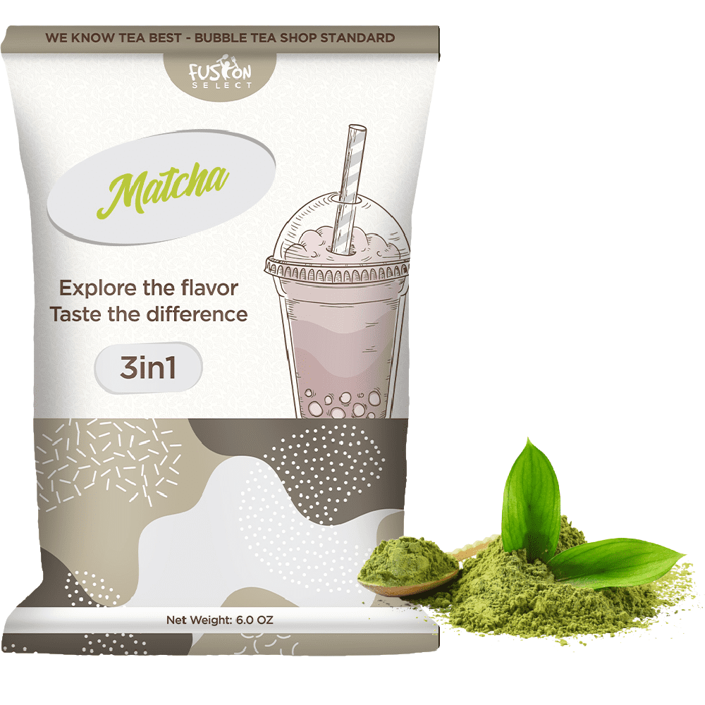 Fusion Select Bubble Tea Mix - Matcha Green Tea Flavored 3-in-1 Drink ...