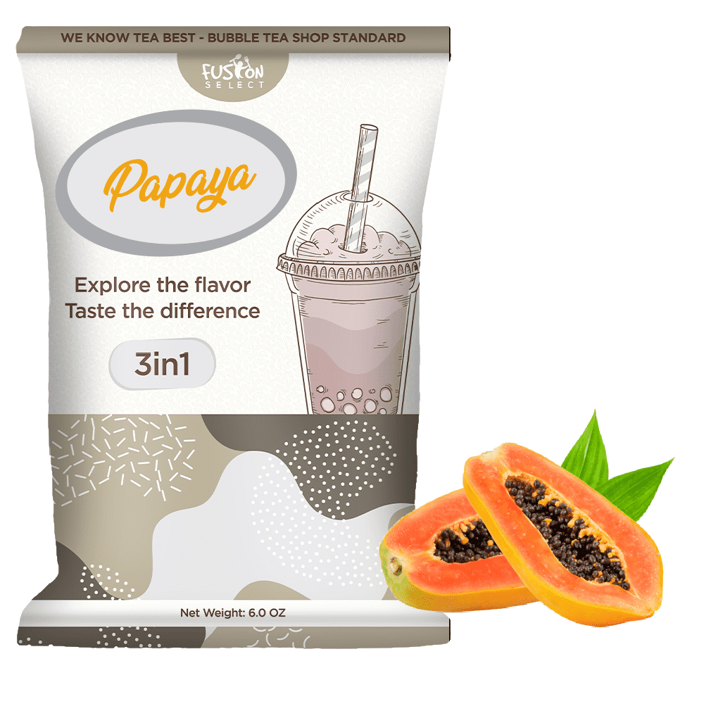 Fusion Select Bubble Tea Mix - Papaya Flavored 3-in-1 Drink Powder with ...