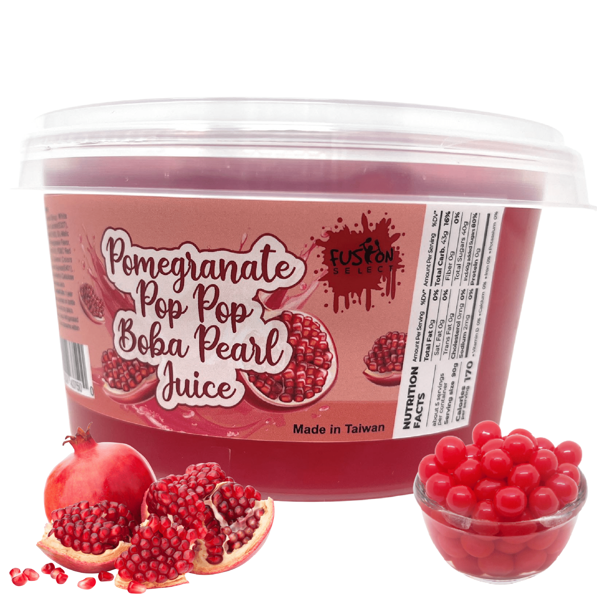 Fusion Select Flavored Bursting Boba Popping Pearls - Pomegranate Fruit ...