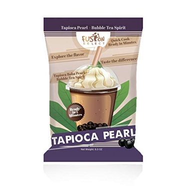 WuFuYuan - Instant Black Sugar Flavor BOBA Tapioca Pearl for Bubble Tea - 8.8 oz (250g) - 2 PACK ...