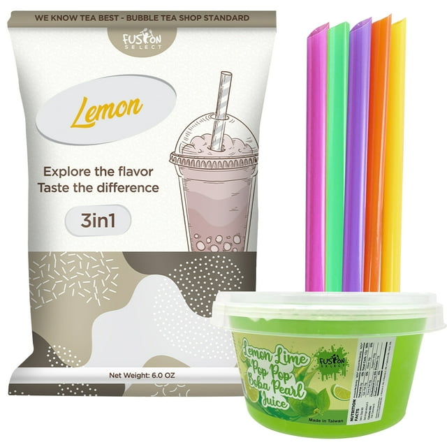 Fusion Select Ultimate Lemon Bubble Tea DIY Kit – 3-in-1 Bubble Tea ...