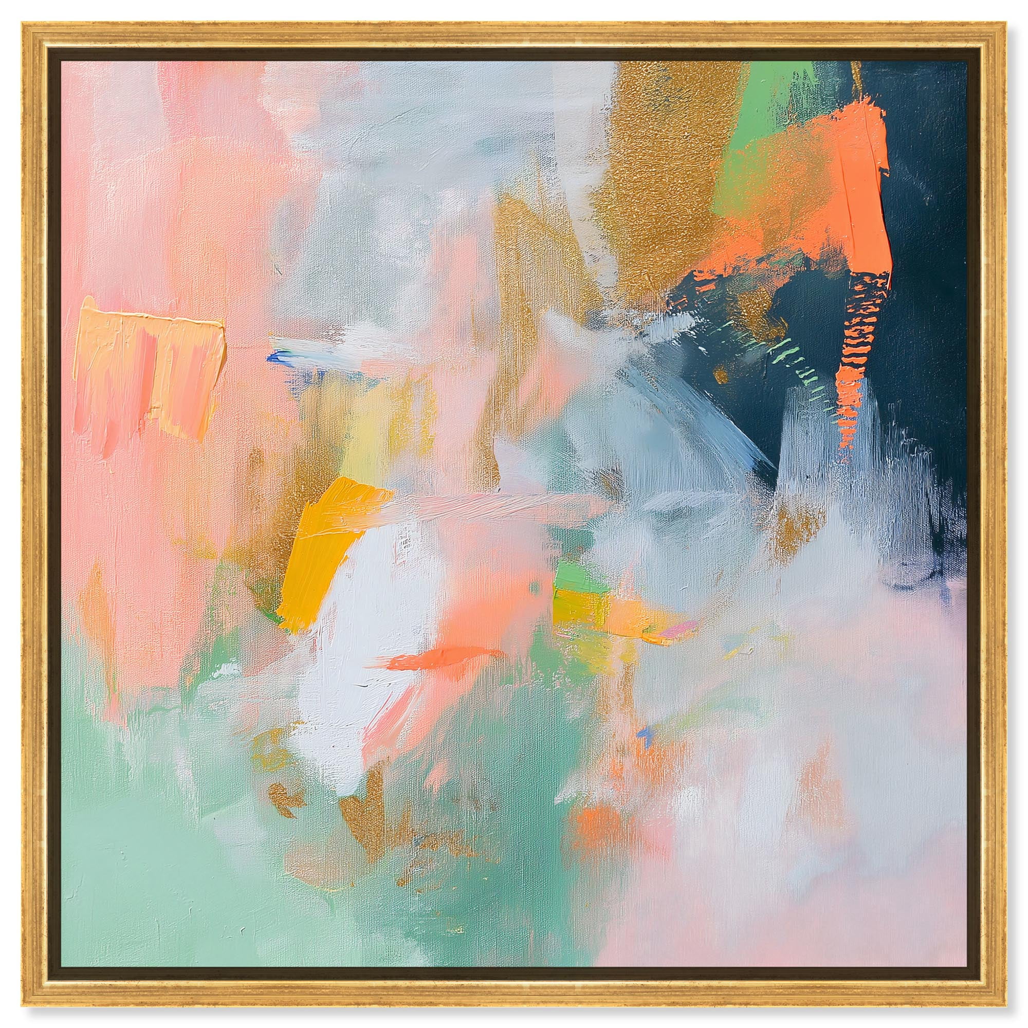 Fusion of Shades I Canvas Spring Abstracts by Art Remedy, Gold Frame ...