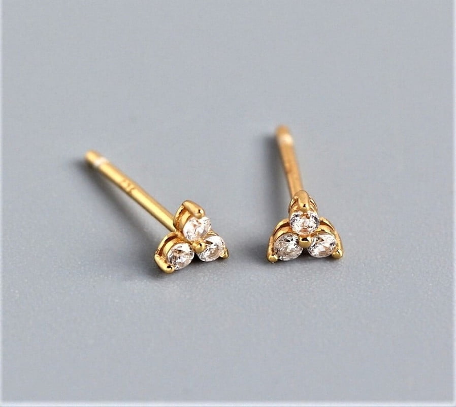 FusionJevel 925 Sterling Silver Tiny sparkly marquise cz studs - Dainty ...