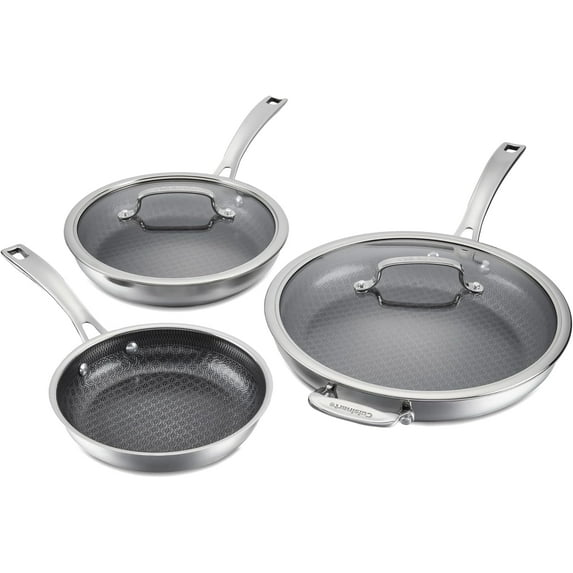FusionPlus Nonstick Stainless Steel Cookware Set, 5-Piece Skillet ...
