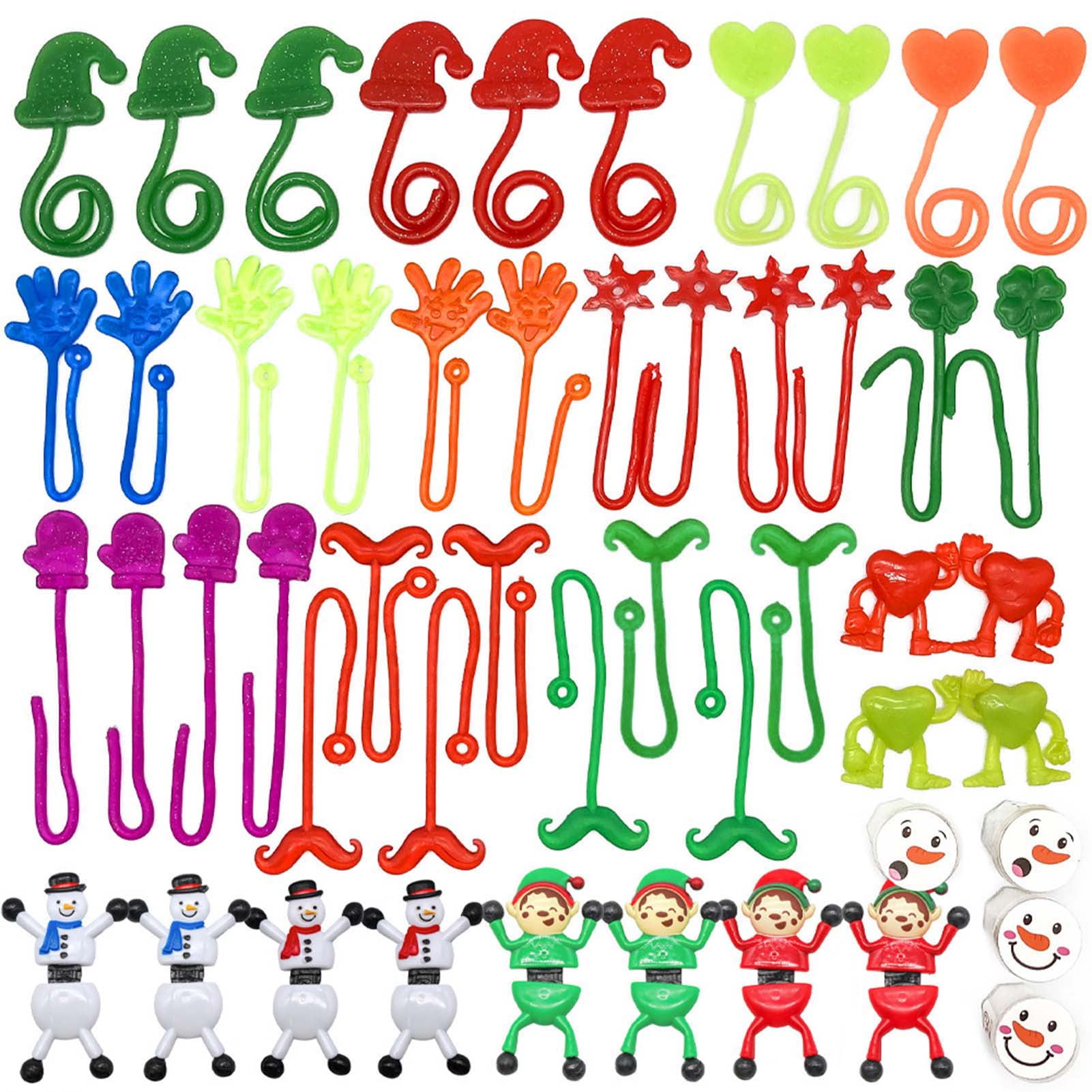 Fusipu 4Pcs Stretchy Sticky Toy Elastic Stretchable Snowman Wall ...