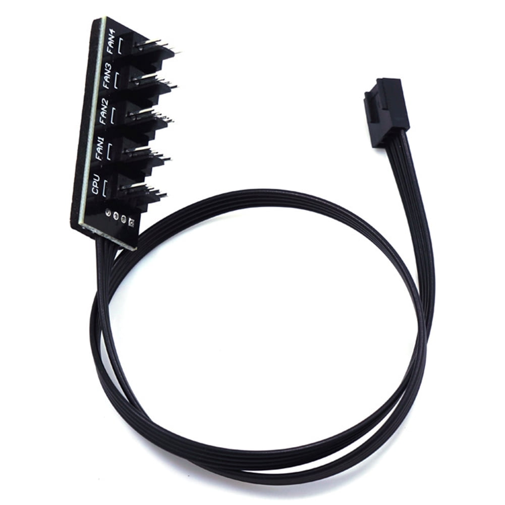 Fusipu 5-Way 4Pin CPU Cooler Case PWM Cooling Fan Power Cable Hub ...