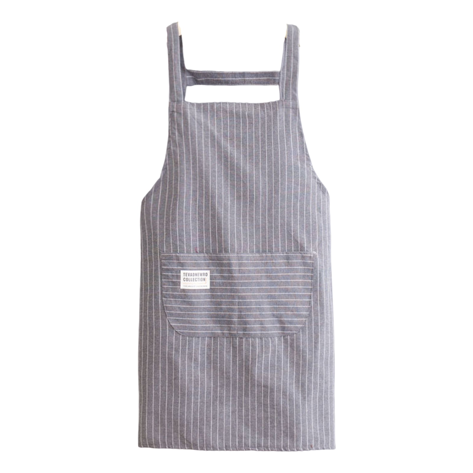Fusipu Cooking Apron Stripe Printing Front Pocket Sleeveless Anti-dirty ...