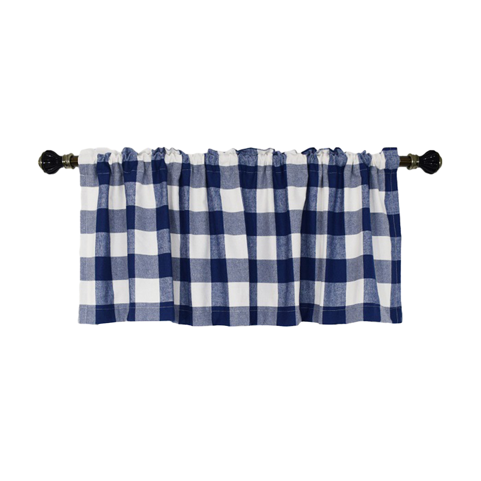Fusipu Crinkle Effect Curtain Soft Silky Farmhouse Plaid Valance ...