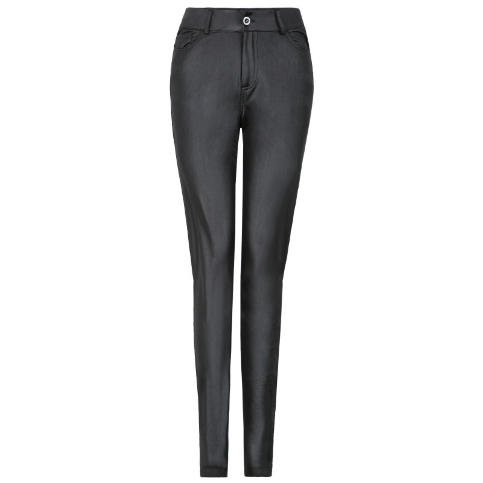 Fusipu Exquisite Slim Type Women Pants Stretchy Close Fit Faux Leather ...