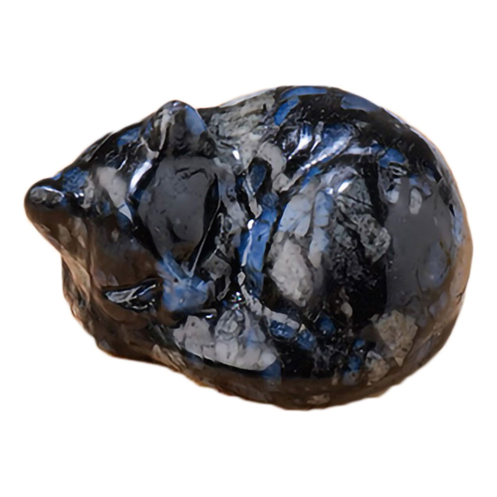 Fusipu Fake Crystal Figurine Lucky Cat Decor Faux Crystal Healing ...