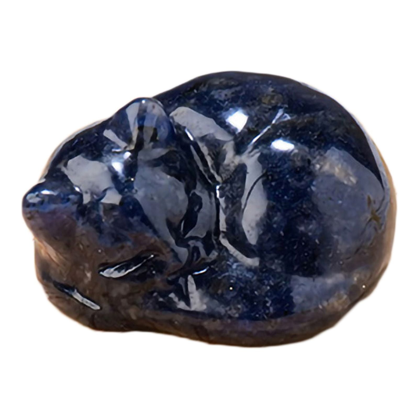 Fusipu Fake Crystal Figurine Lucky Cat Decor Faux Crystal Healing ...