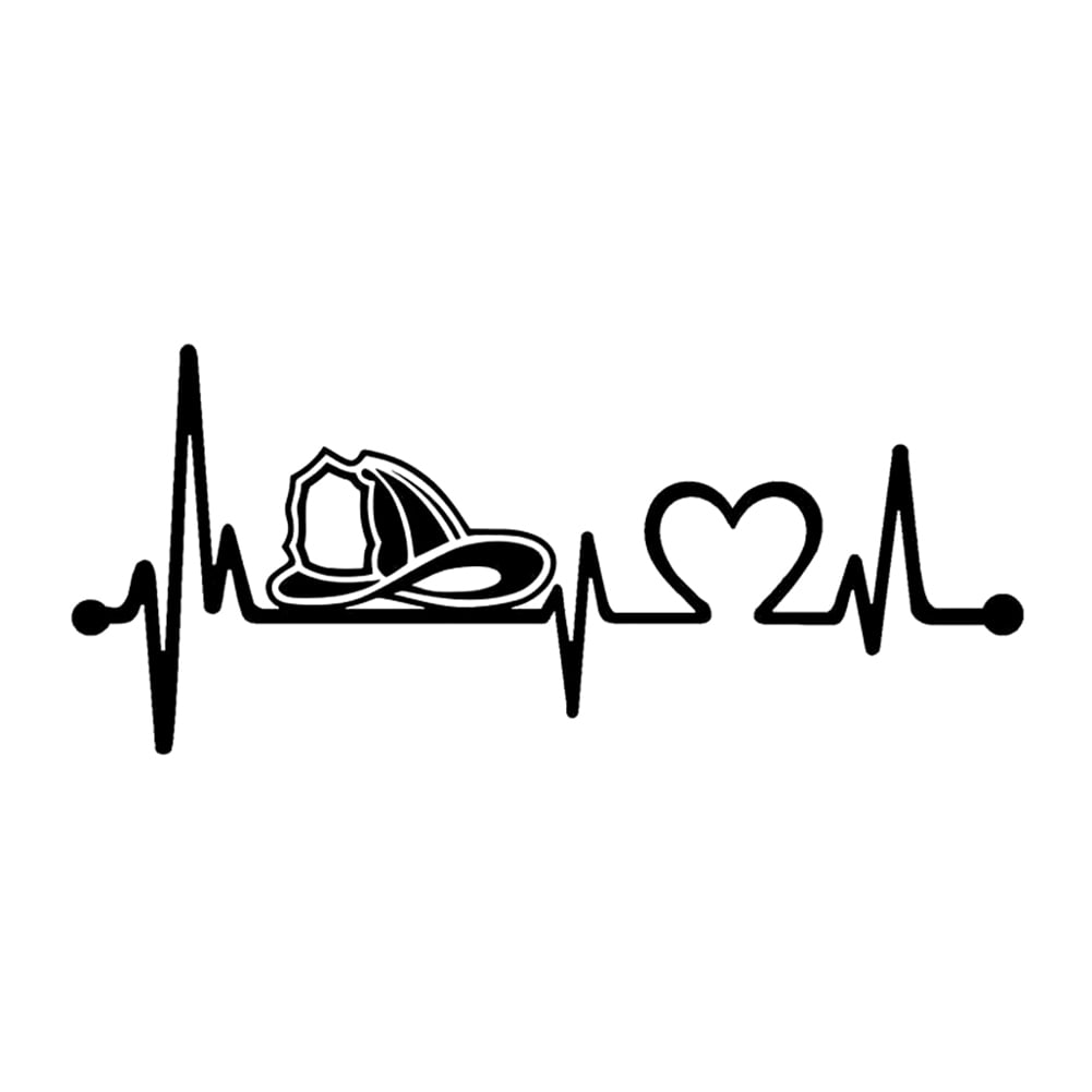 Fusipu Firefighter Heartbeat Lifeline Car Auto Body Bumper Window Decor ...