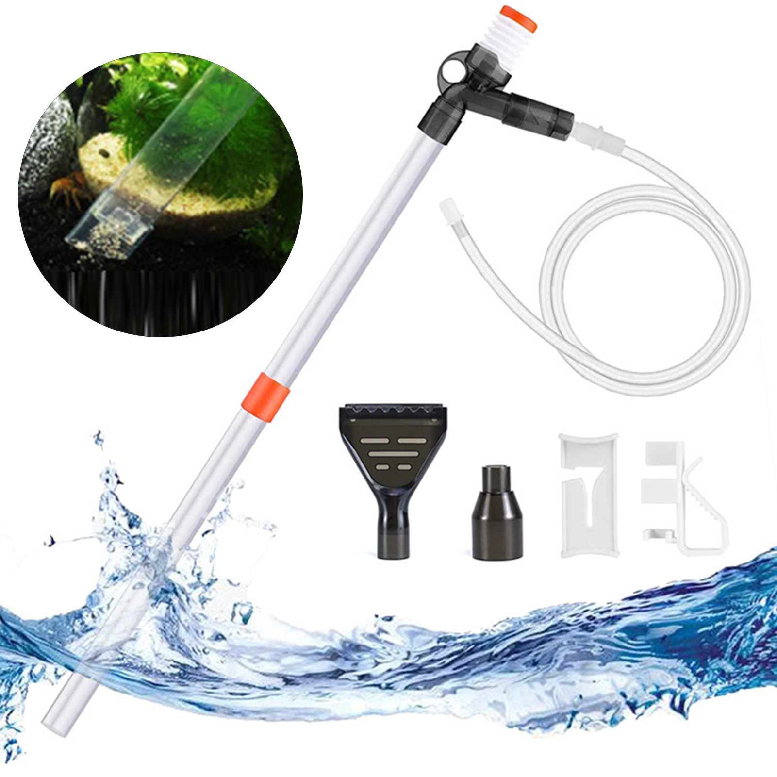Fusipu Fish Tank Cleaner Fish Tank Vacuum Cleaner with 200cm Hose Water ...