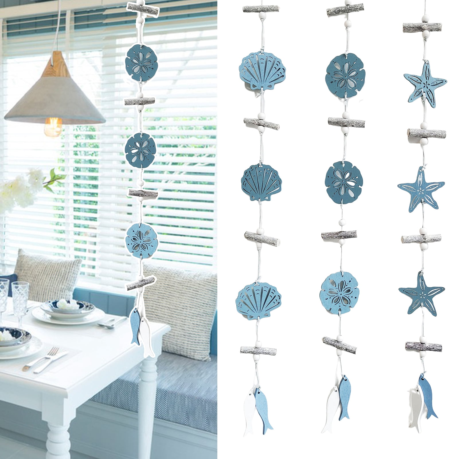 Fusipu Starfish Wall Pendant with Cotton Rope Simple Installation Beach ...