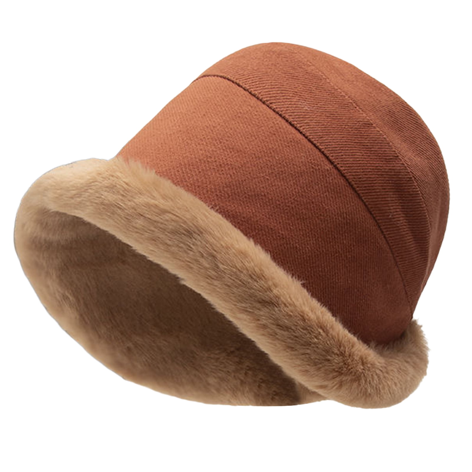 Fusipu Winter Hat Solid Color Wide Brim Soft Casual Cap Thickened Keep ...
