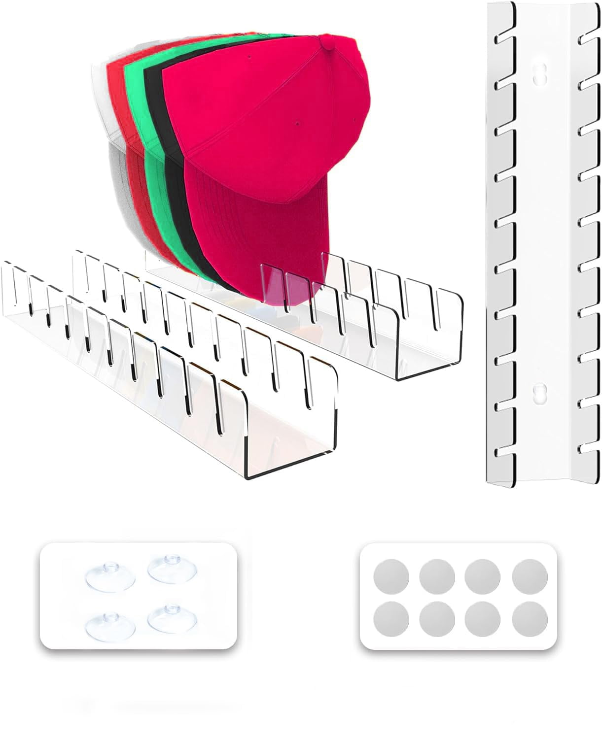 Fusmaoyi Hat Organizer Hat Stand for Baseball Caps Acrylic Suction Hat ...