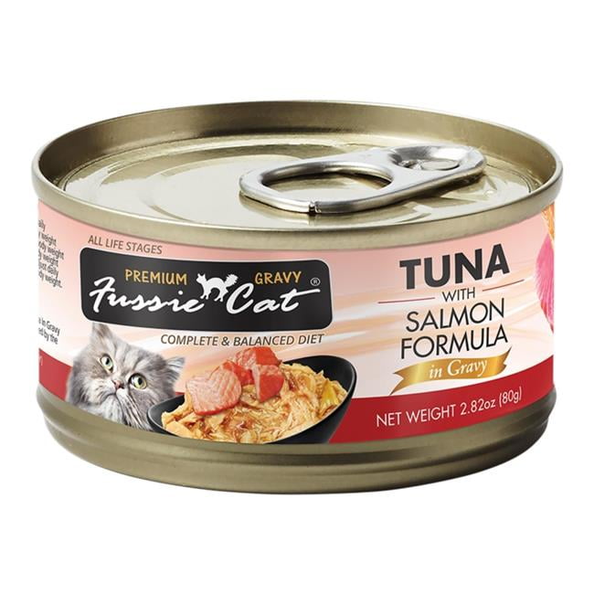 Fussie Cat 2.82 oz Premium Tuna with Salmon Formula in Gravy - Walmart.com