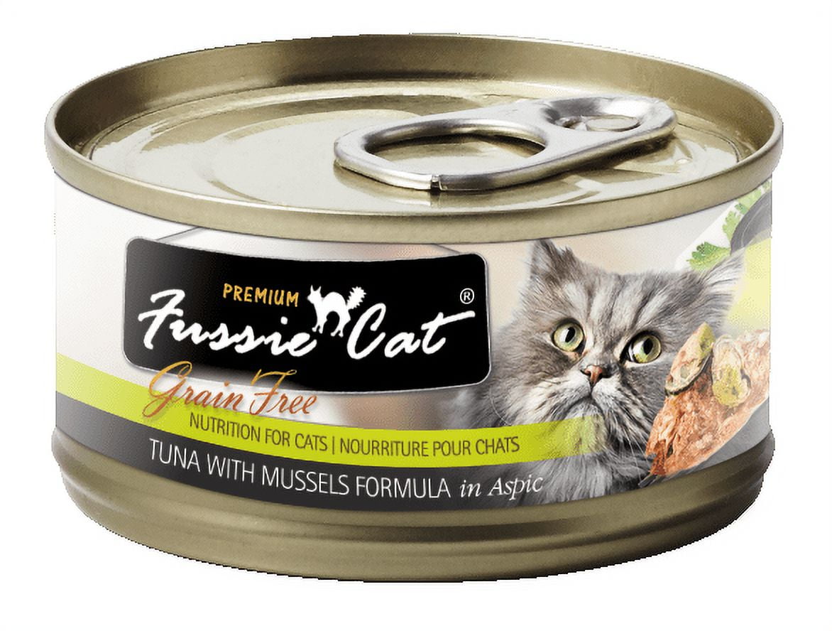 Fussie Cat Premium Tuna with Mussels Formula in Aspic 24ct Case 2.82oz ...