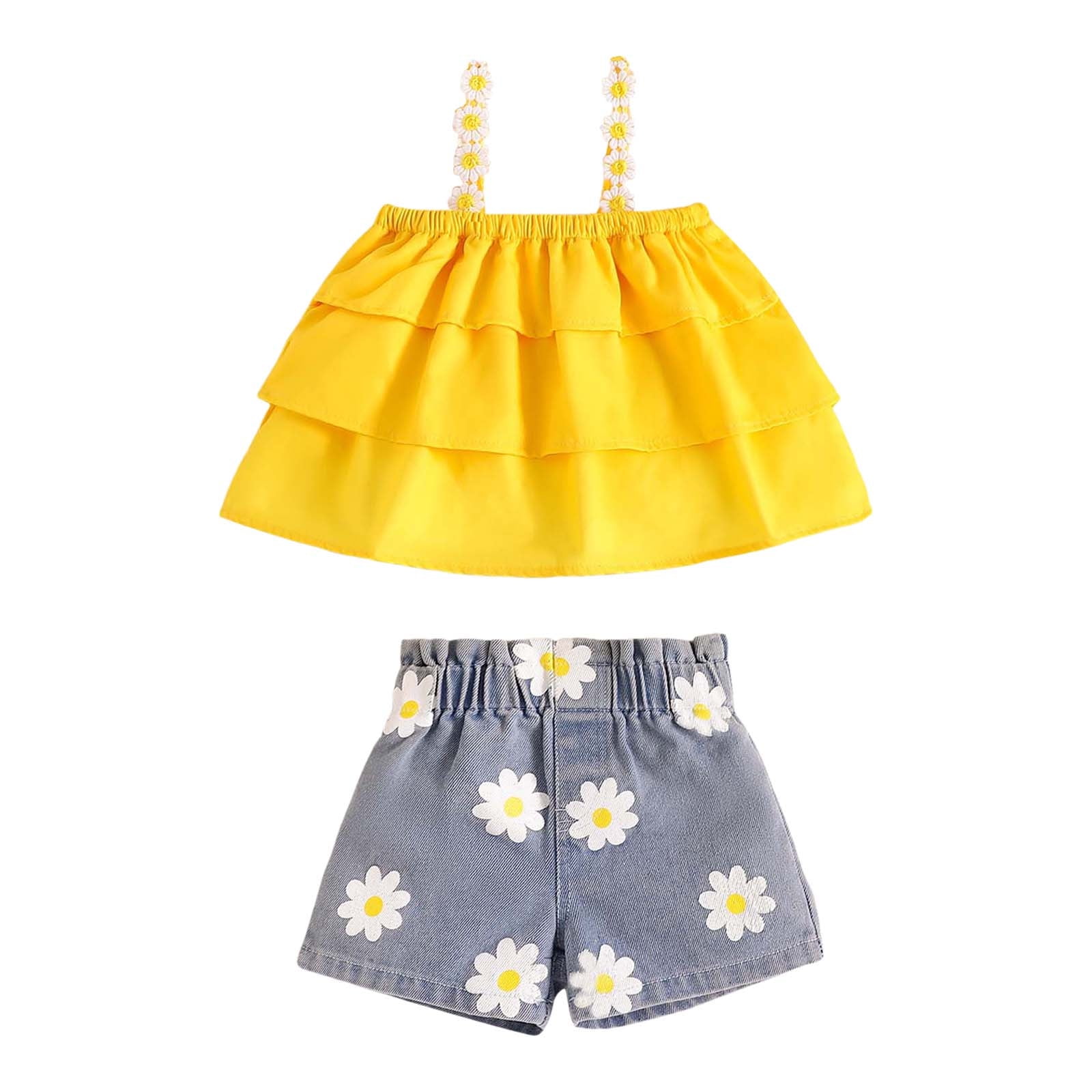 Futezty Girls Summer Outfits, 4th of July Baby Girl Outfits Toddler ...