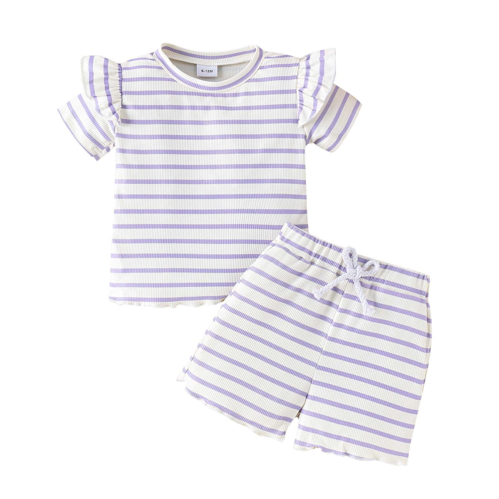 Futezty Girls Summer Outfits, 4th of July Baby Girl Outfits Toddler Baby Girls Off-shoulder T ...