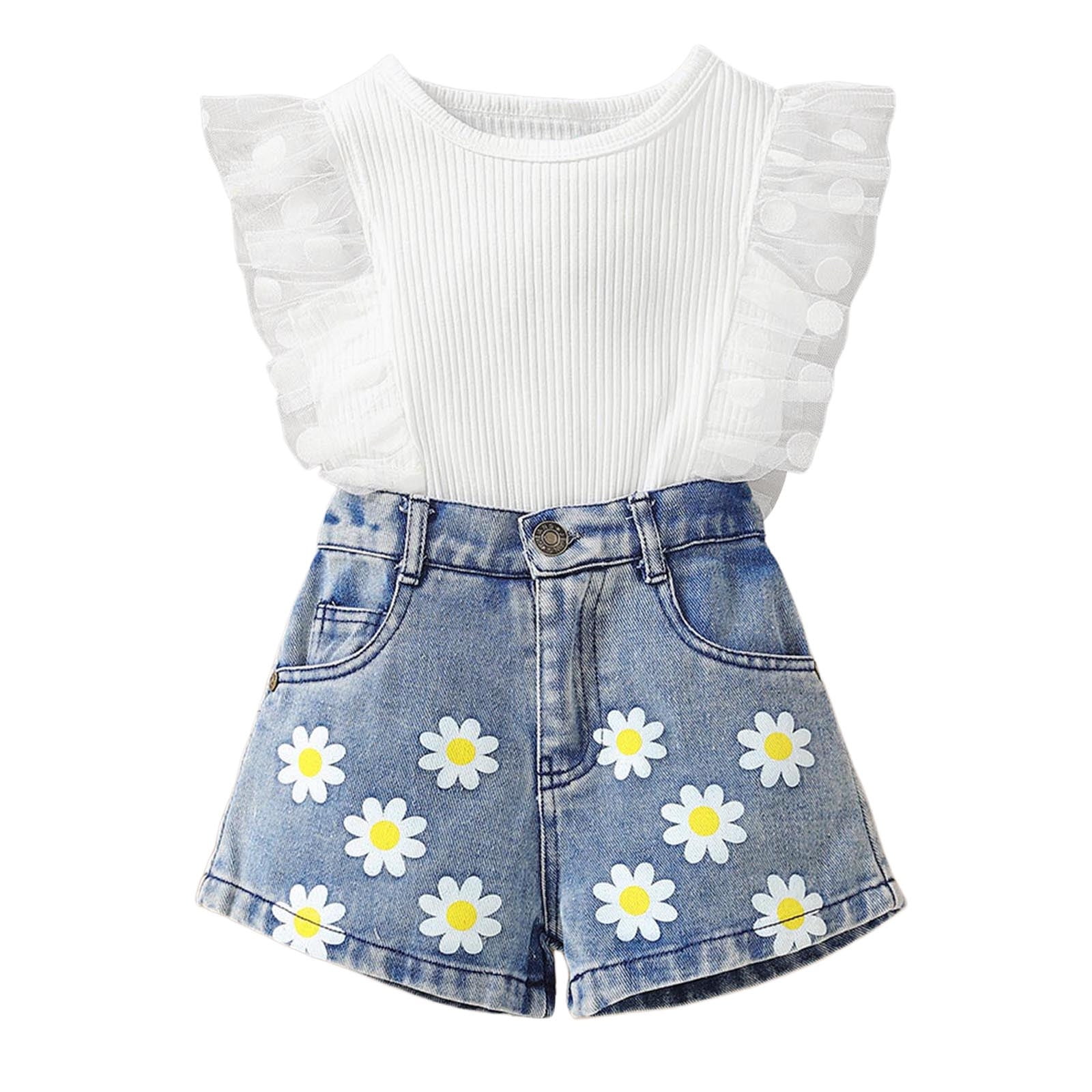 Futezty Girls Summer Outfits, 4th of July Baby Girl Outfits Girls 2Pcs ...