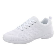 DADAWEN Women's Cheer Shoes White Sneakers Training Competitions Dancing Shoes for 5.5 US ...