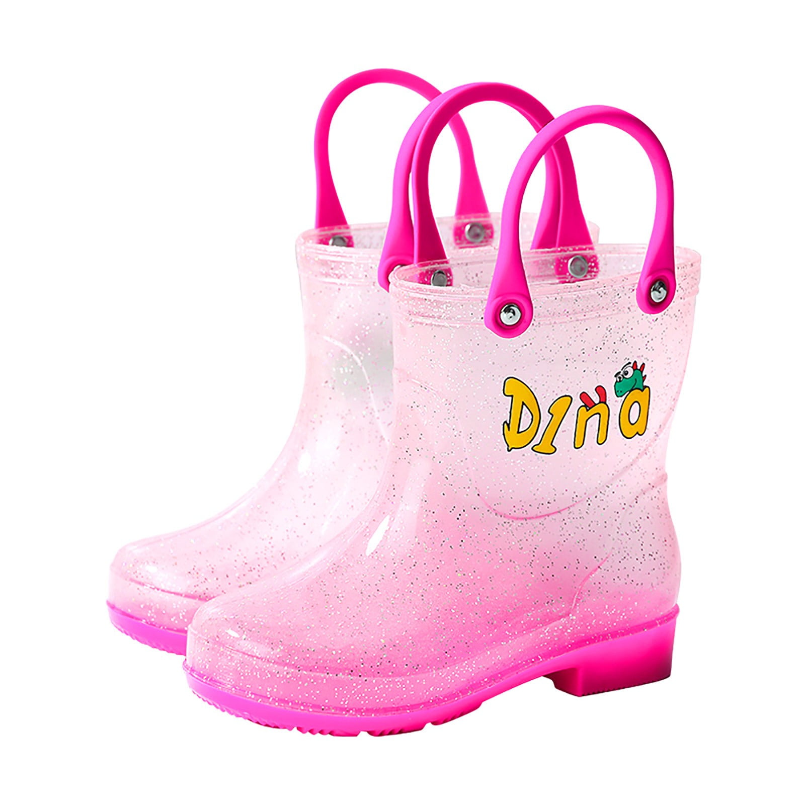Futezty Toddler Kids Glitter Light Up Waterproof Rain Boots for Girls ...