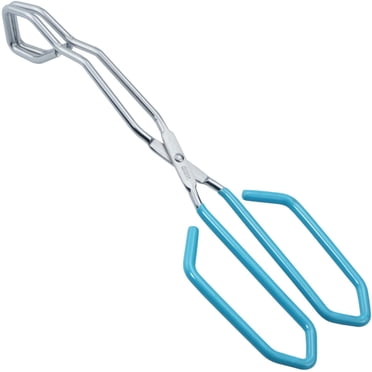 GoodCook 10" Chrome Plated Kitchen Loop Tongs, Silver/Red - Walmart.com