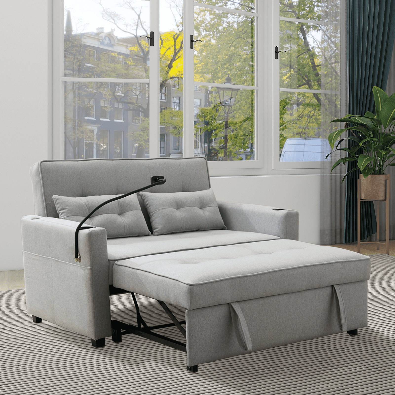 Futon Chair Bed Convertible Chair 3-in-1 Pull Out Sleeper Chair Beds ...