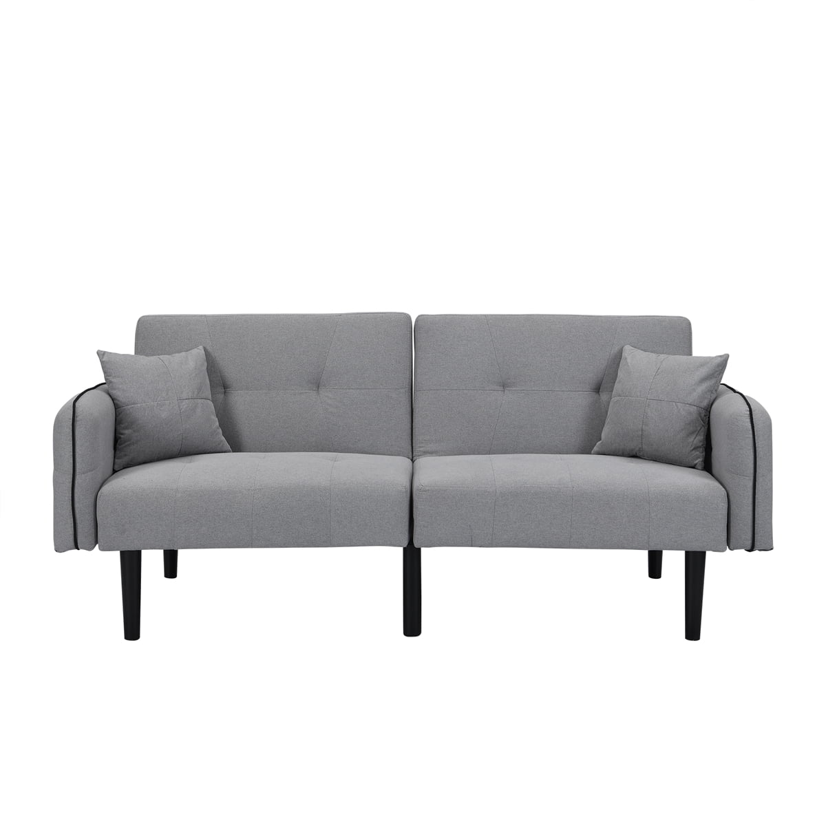 Futon Convertible Sofa Bed with Detachable Armrest, 2 Seater Couch with ...