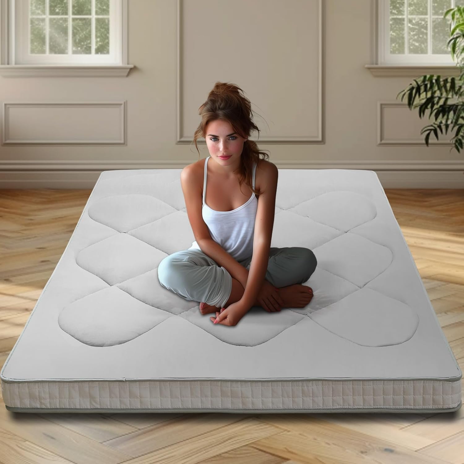 Futon Floor Mattress Twin Size 39"x 80", Floor Mattress Pad, Foldable ...
