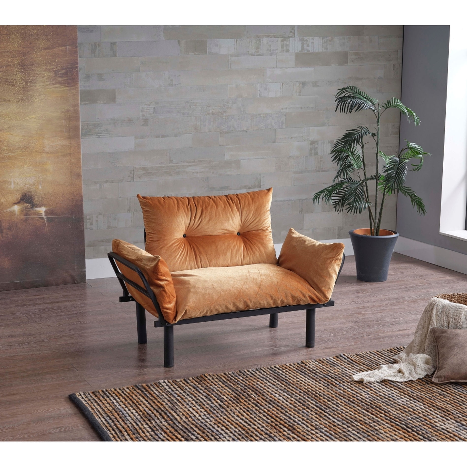 Futon Love Seat | Convertible Seating for Small Spaces | Metal Frame ...
