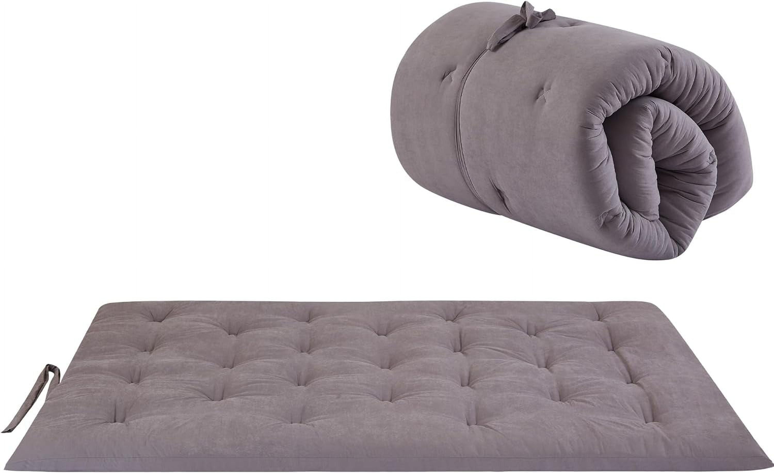 Futon Mattress Japanese Floor Mattress Folding Roll Up Bed Topper Mat ...