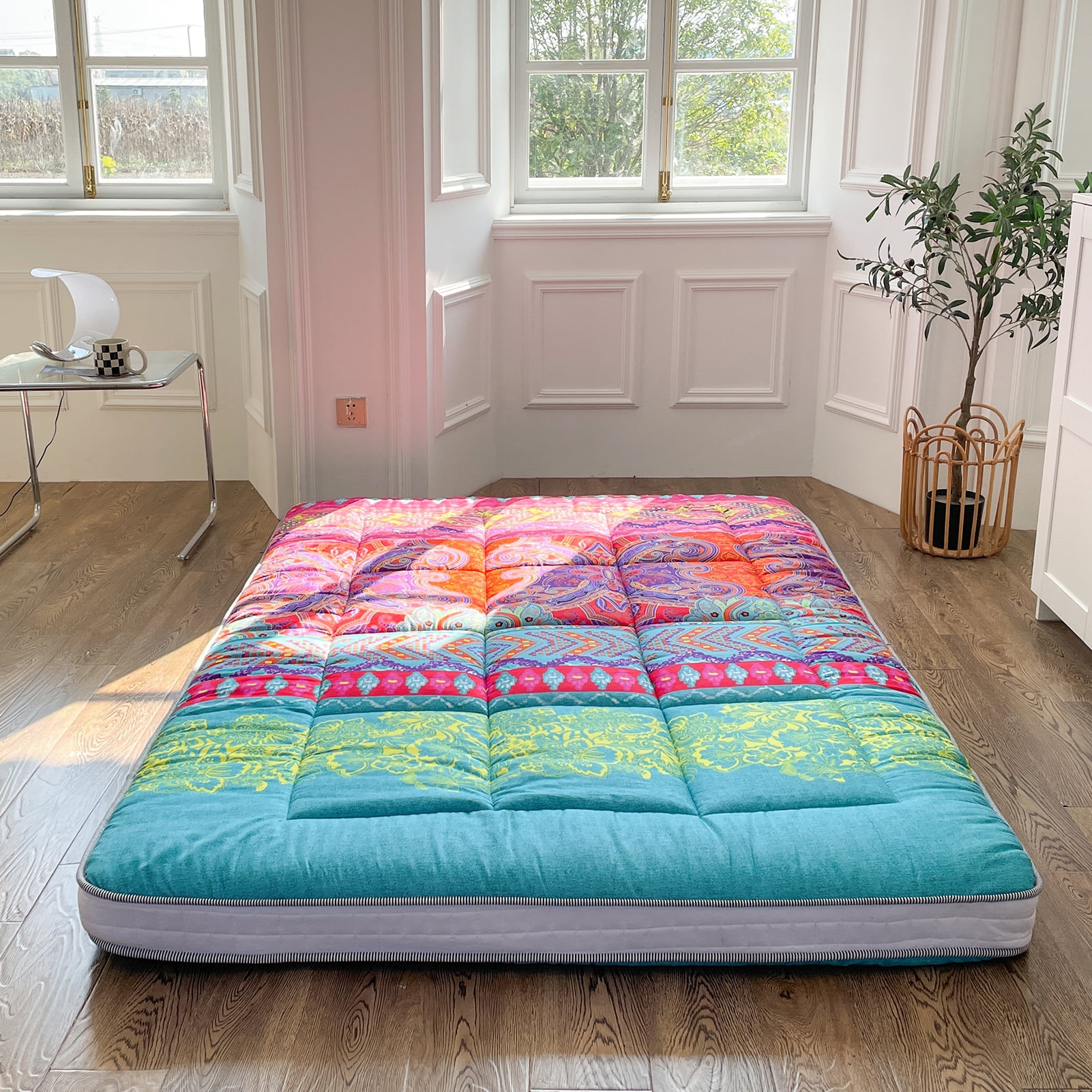 Full Size Futon Mattress, Extra Thick Quilted Topper, Foldable with ...