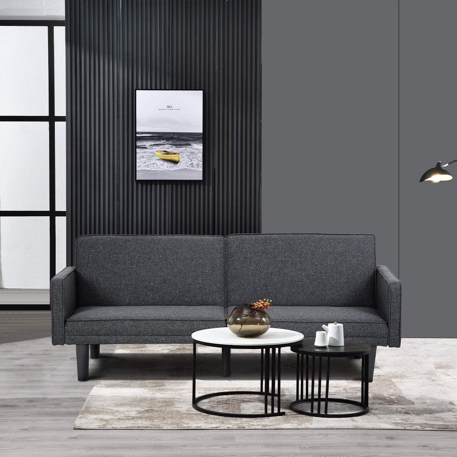 Futon Sofa Bed Convertible Sectional Sleeper Couch, Loveseat Bed With ...