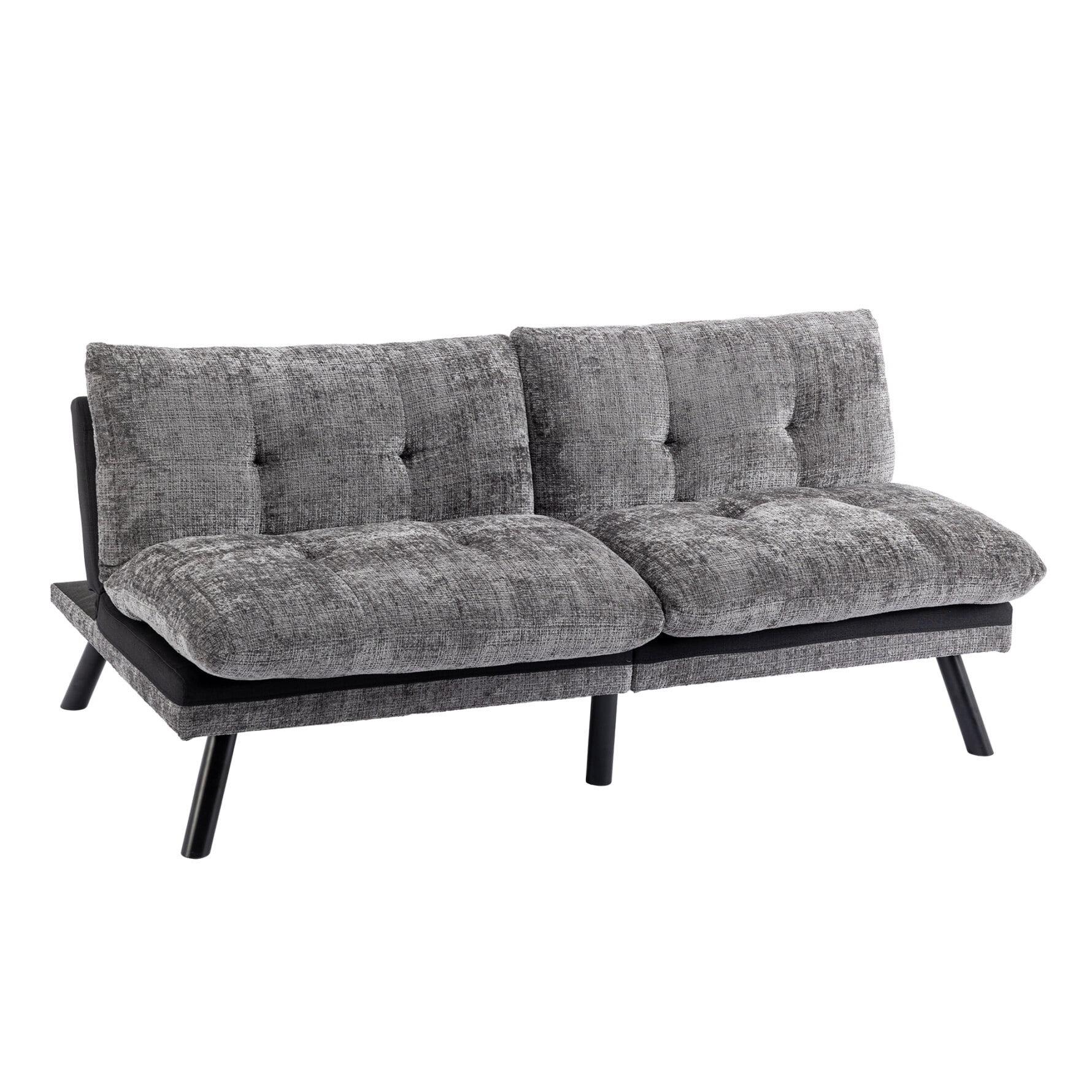 Futon Sofa Bed Convertible Futon Sleeper Couch Modern Chenille Fabric ...