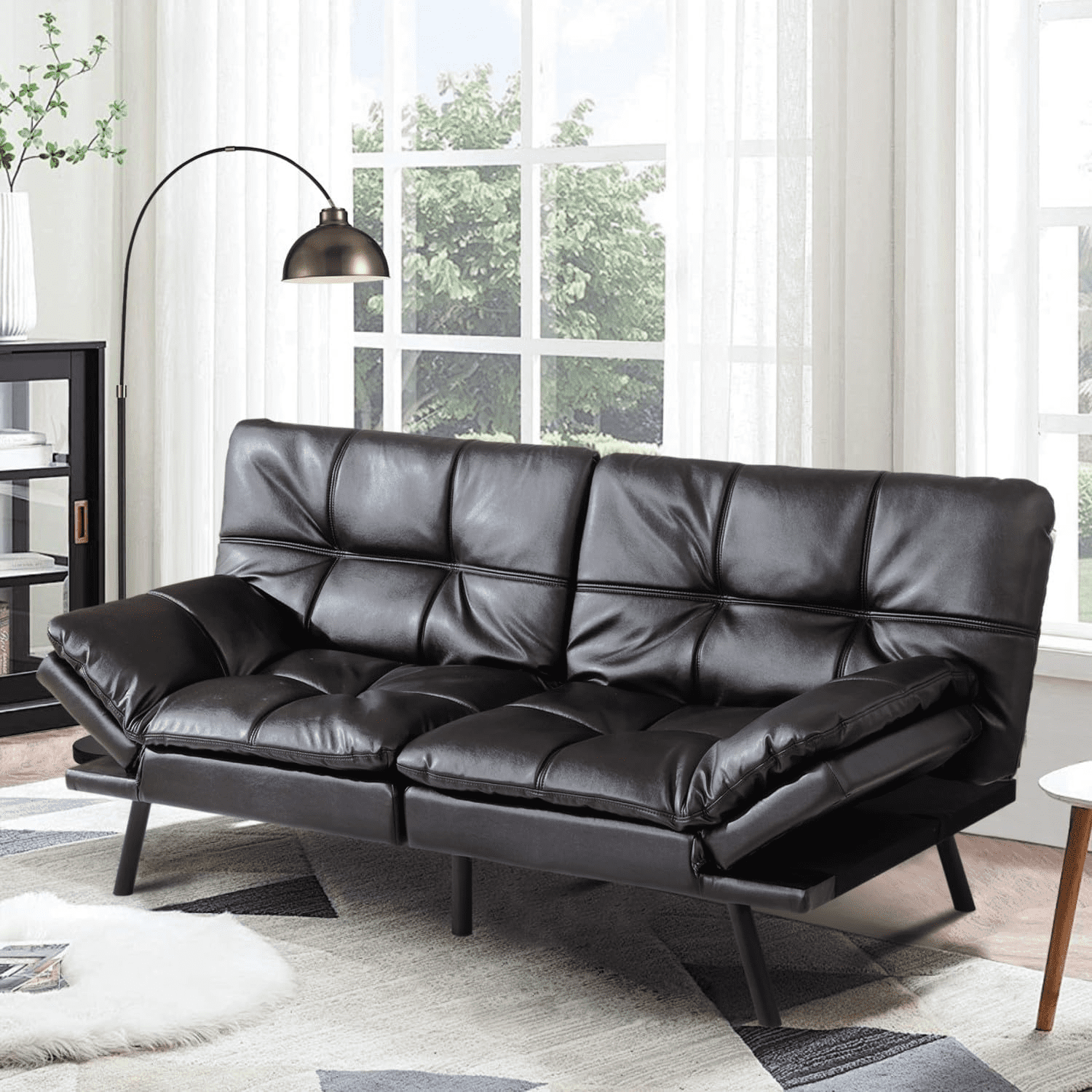 Futon Sofa Bed，Memory Foam Futon Convertible Couch Bed Sofa Bed Couch ...