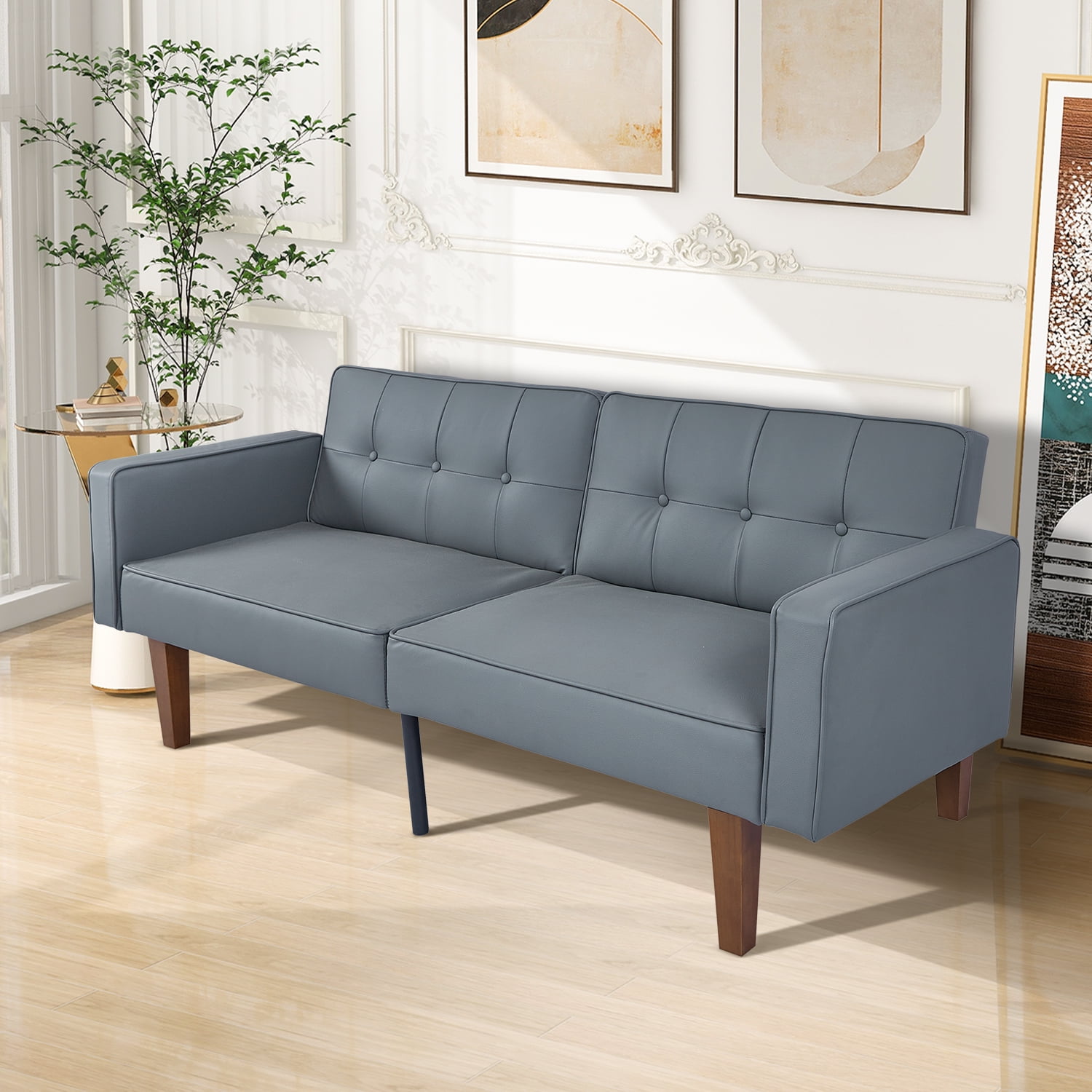 Retro Vintage Living Room Futon Sofa Bed - Mid-Century Modern ...