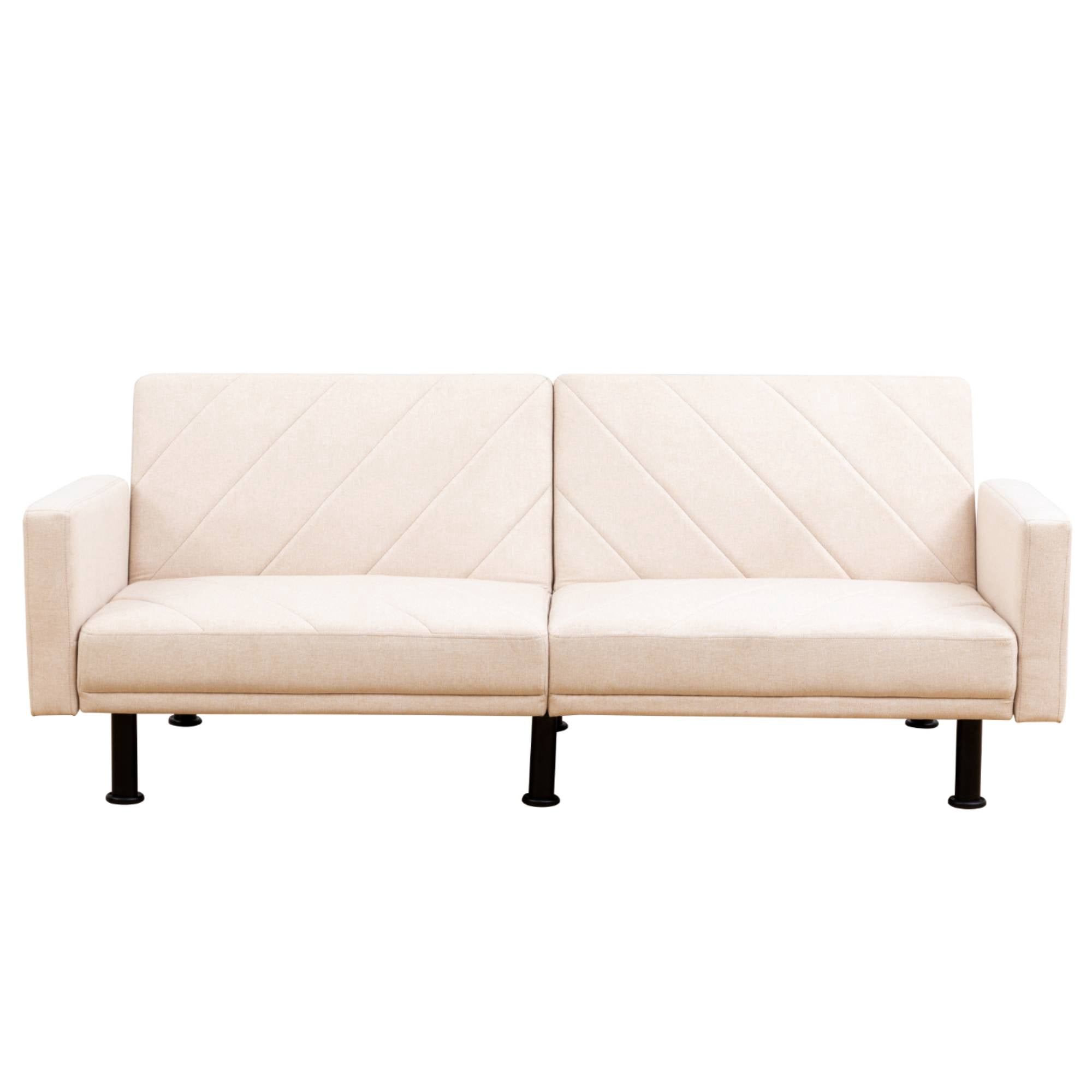 Futon Sofa Bed with Adjustable Backrest, 77” Convertible Sleeper Sofas ...